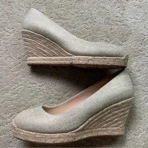 J. Crew | Shoes | Jcrew Seville Espadrille Wedges In Metallic Canvas 9 ...